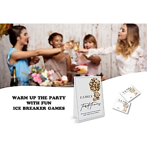 Little Bear Balloon Theme Favorite Family Traditions Baby Shower Games Set(1 Sign and 20 Cards), Games for Baby Shower, Wedding Shower, Bridal Shower, Game Night, Family Day Decorations 11