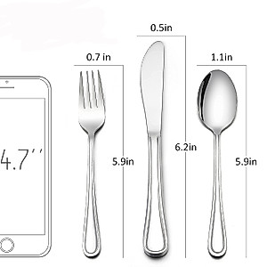 LIANYU 18-Piece Kids Silverware Set, Include 7 Children Spoons, 7 Toddler Forks, 4 Kids Knives, Stainless Steel Toddler Utensils Flatware Set, Mirror Finished, Dishwasher Safe