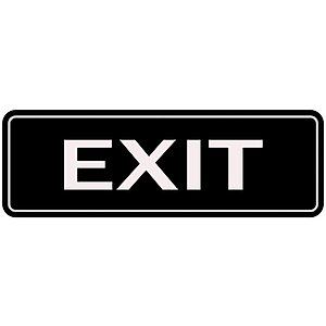 Exit Sign For House (With Strong Adhesive Tape), 3" X 8" Premium Durable For Home & Office,Acrylic Signs For Front Door/Wall/Window, Clear And Easy To Read