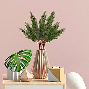 INIFLM 10Pcs Artificial Cypress Branches,16.5in Faux Long Stem Cedar Sprigs Fake Greenery Pine Picks for DIY Garland Wreath Christmas Embellishing and Home Garden Decoration, Green