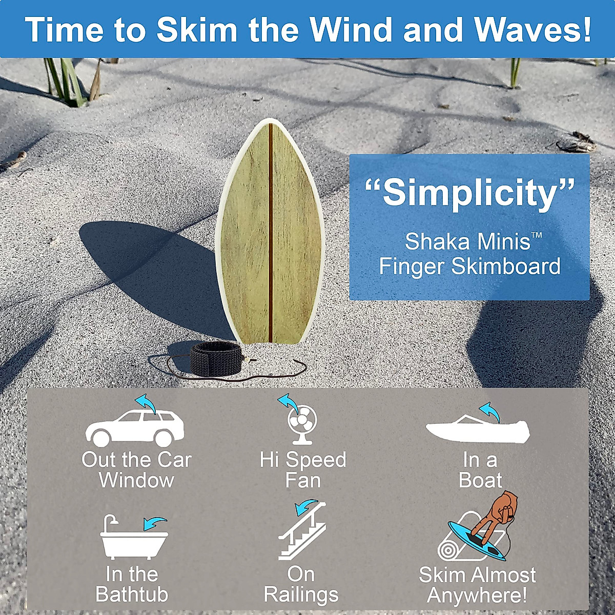 Shaka Minis Finger Skimboard | Finger Surfboard - Skim and Surf The Wind, Waves and Almost Anywhere (Simplicity)