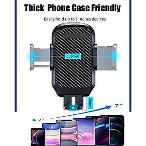 Cell Phone Holder for Car, Car Phone Holder Mount Long Arm for Truck Car Dashboard Windshield Air Vent Sturdy Phone Holder Strong Suction Anti-Shake Stabilizer for iPhone 14 13 12 Pro Max ,Samsung S21
