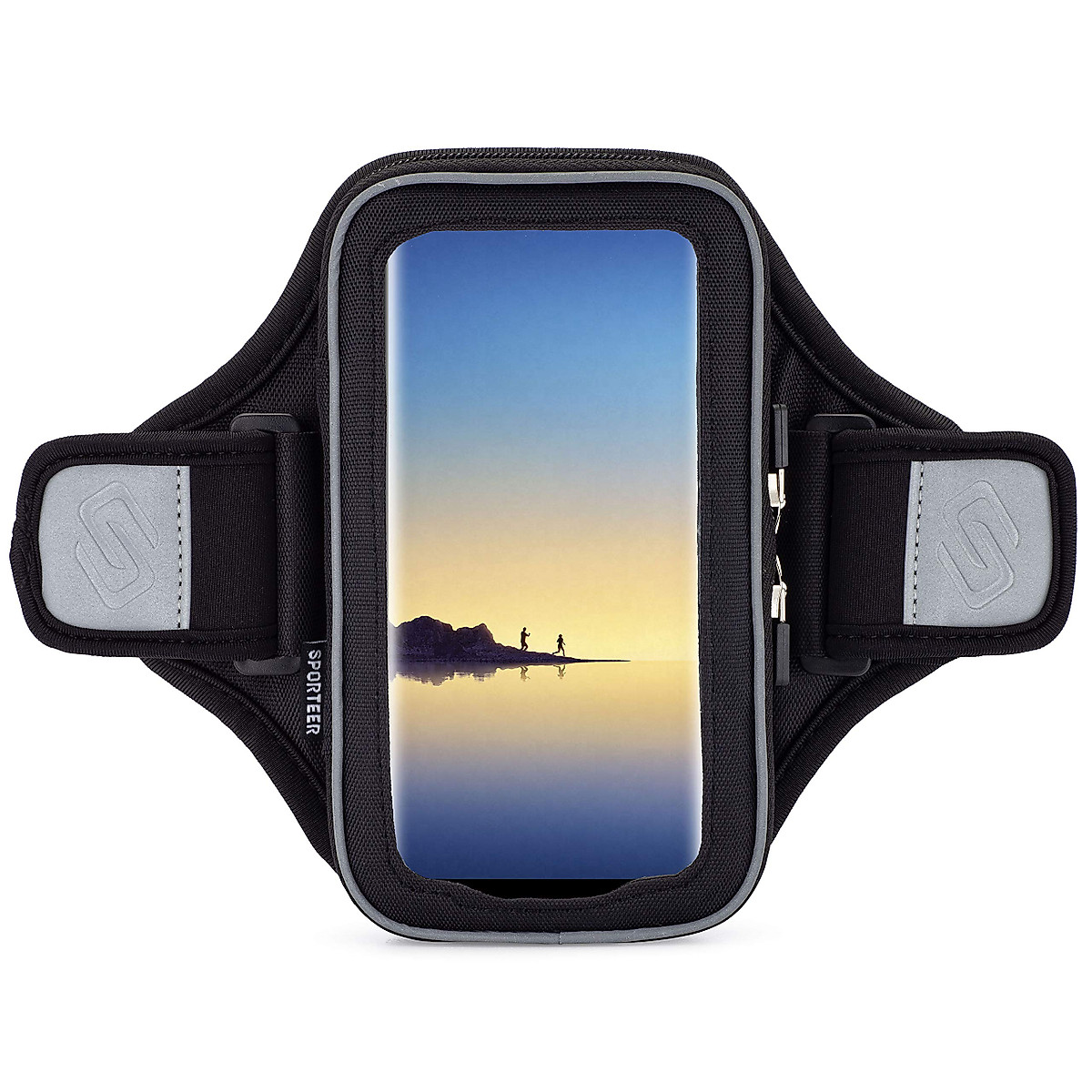 Sporteer Velocity V8 Running Armband - Compatible with iPhone 15 Pro Max, 15 Plus, 14/13 Pro Max, 15/14/13 Pro, iPhone 15/14/13, Galaxy S23 Plus, S22 Plus, Pixel, & Many More Cell Phones - FITS CASES