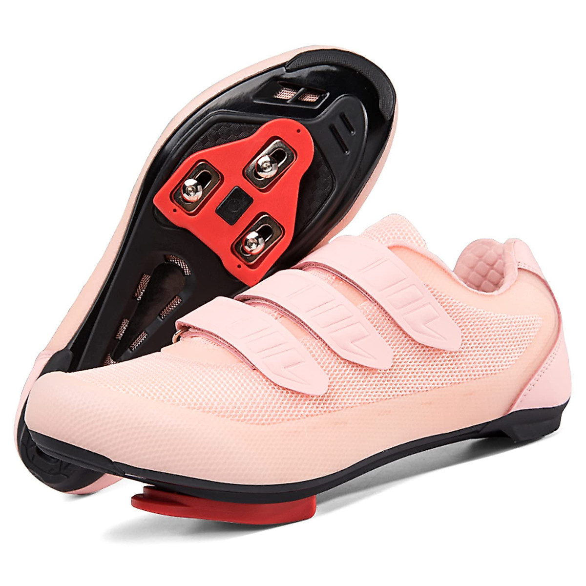 Mens Womens Indoor Cycling Shoes Compatible with Peloton Bike Shoes Cycling Shoes with Delta Cleats Clip Outdoor Pedal SPD Road Bike Shoes,Pink