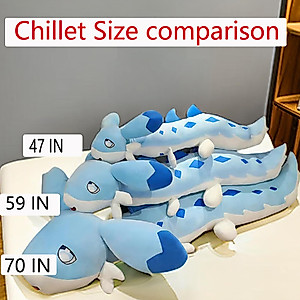 MOTTLEDI Oversized Pal-World Plush Toy 47 Inch Chillet Floppy Dolls Sleeping Hugging Pillow Giant Stuffed Animal Gifts for Kids Christmas Birthday (Pink Chillet 47 Inch)