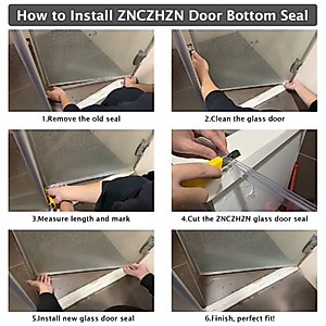 ZNCZHZN Shower Door Bottom Seal, 2-Pack Frameless Door Seal for 1/4 Inch Glass - 39 Inch Ultra Clear Shower Door Seal Strip, Stop Shower Leaks and Create a Water Barrier(1/4" x 39", 6mm)