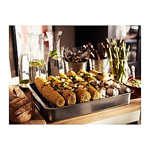 IKEA 9789178905638 KONCIS Roasting pan with grill rack, stainless steel (1, 16x13), Gray