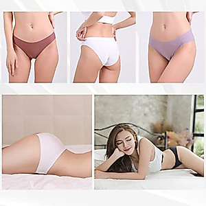 LEVAO 10 Pack Seamless Underwear for Women No Show Cheeky Bikini Panties Breathable Silk Touch Brief S-XL
