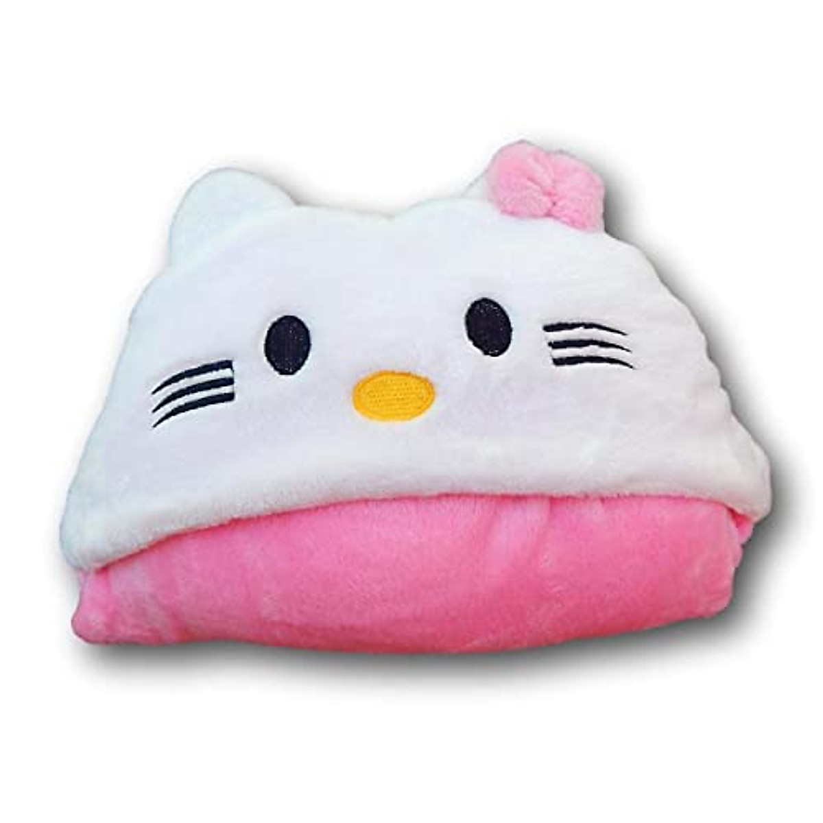 Hooded Toddler Blanket | Plush Soft Animal Baby or Infant Hoodie Blankie 36x27 + Hood (Light Pink)