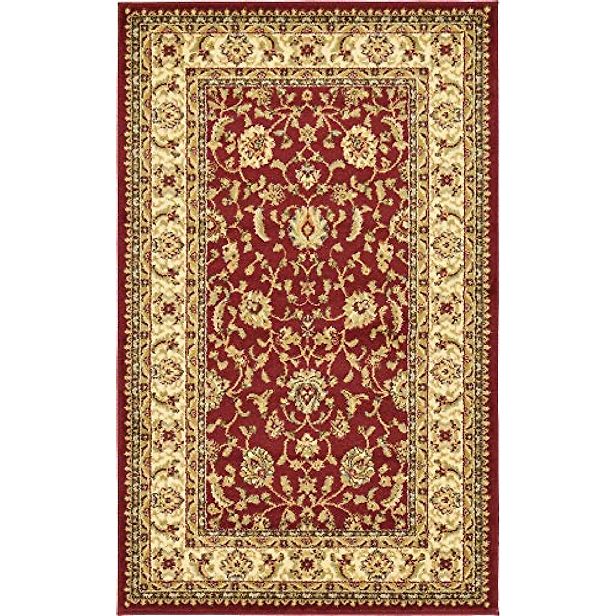 Unique Loom Voyage Collection Traditional Oriental Classic Intricate Design Area Rug (3' 3 x 5' 3 Rectangular, Red/Gold)