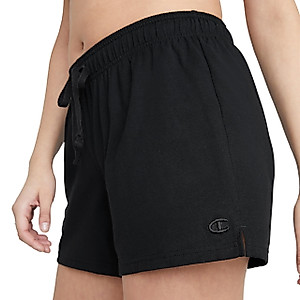 Champion, Lightweight Lounge, Soft Jersey Comfortable Shorts for Women (Plus Size Available), Black, Small