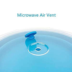 CARTINTS 1100ml Large Collapsible Food Storage Containers with Lids Silicone Food Container Collapsible Silicone Leftover Containers, Microwave Freezer Safe, For Camping Travel, 3Pack, Blue