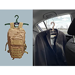 HICE Heavy Duty Standard Hanger | Set of 2 | 150 lb Load Capacity | Durable High Impact Resin | for Heavy Hunting Gear, Wetsuits, Coats, Dress Shirts, Motorcycle Jackets, Bulky Clothing (Black)