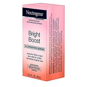 Neutrogena Bright Boost Illuminating Face Serum with Neoglucosamine & Turmeric Extract for Even Skin Tone, Resurfacing Serum for Face to Reduce Dark Spots & Hyperpigmentation, 0.3 fl. oz