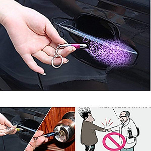 SWEETHOMEDECO 4 Packs Car Static Human Body Static Eliminator Discharger, Silver Tone High Voltage Anti-Static Keychain ESD Tool Sets, Charger 1811