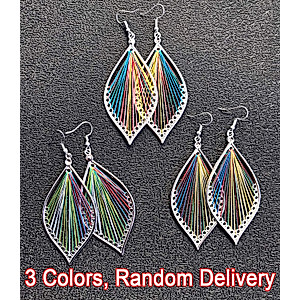 Earrings for Women Colorful Layered Tassel Earrings Bohemian Dangle Drop Tiered Tassel Druzy Stud Earrings Women Gifts