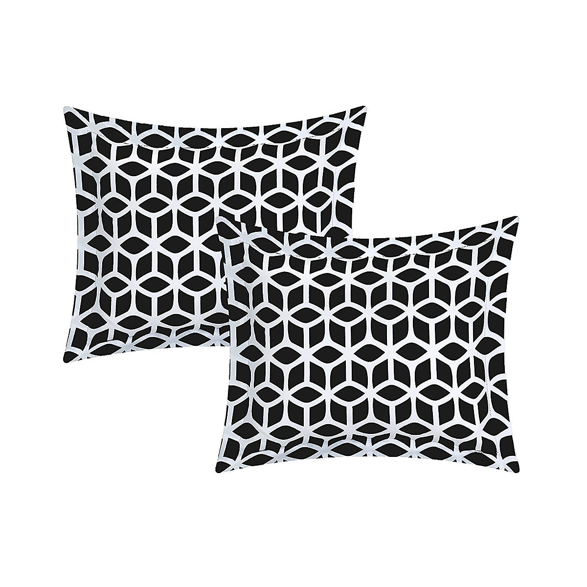 Chic Home Black Reversible Bed in a Bag Duvet Cover Set, King Size (3 Piece), Elizabeth - Geometric Diamond Print Design Microfiber Bedding with Zipper Closure - Duvet & Pillow Shams