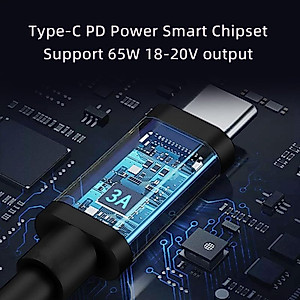 CY Cable Type C USB-C Input Source 65W to DC 4.0x1.3mm Power Charge Cable 19.5V Compatible with Laptop 18-20V