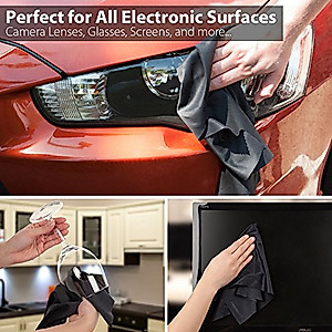 Microfiber Cleaning Cloths (4 Pack), Fosmon 16 x 16 inch Extra Large Dust Rag Towels for LCD Screen, Digital Video Camera Lens, Laptop, HDTV, PC, Monitor Screen, Smartphones, Tablet, and More