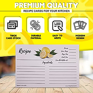 50-Pack Durable Recipe Cards 4x6 |Double Sided Recipe Cards | Chicken Recipe Cards|10pt Matte 4x6 Recipe Cards |Large 4x6 recipe cards double sided for Easy Writing| Recipe Cards for Bridal Shower
