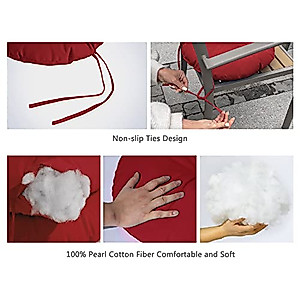 ROSNINIKA 2 Pack Round Bistro Seat Cushions Bistro Chair Cushion Round Cushion Outdoor Chair Cushions with Ties 15x15x4 Inches Wine Red