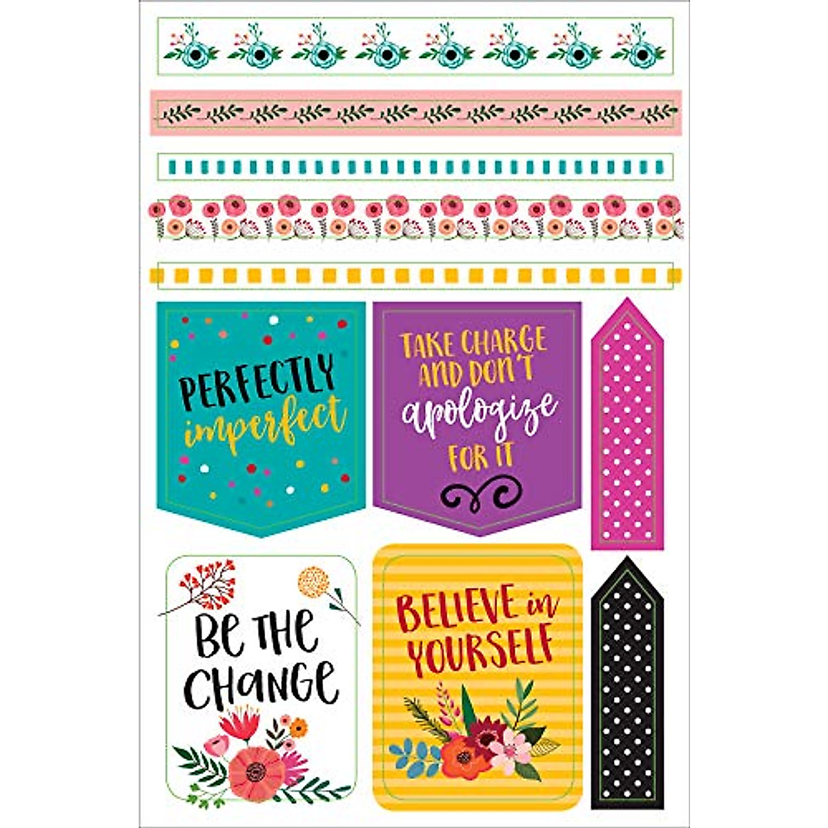 Essentials Planner Stickers -- Wake Up Kick Ass Repeat (Set of 150 Stickers)