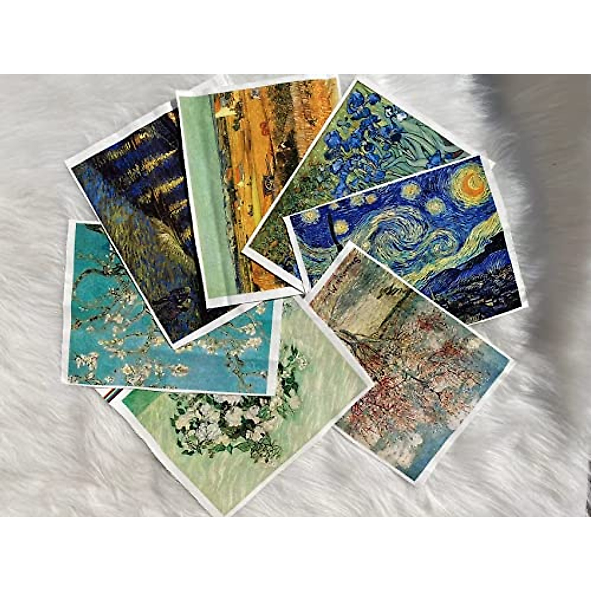 7 pcs of 20x25cm high Precision Printed Painting of Van Gogh Cotton Canvas,Fabric for Sewing,Fabric for Making Bags, Quilting,Wall Decor,Cotton DIY Sewing Materials Fabric