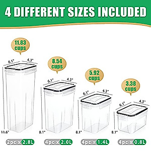Wildone Airtight Food Storage Containers with Lids, 14PC Plastic Kitchen Storage Containers for Pantry Organization and Storage, Cereal, Flour and Sugar Containers, Include 20 Labels & Pen