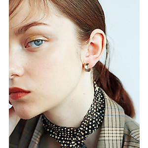 Gold Hoop Earrings Set 14k Gold Plated Huggie Earrings Hypoallergenic Chunky Thick Jewelry for Multiple Piercing Christmas Gift for Women