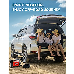 Gobege 12V Air Compressor, 6.35CFM 180LMP Heavy Duty Tires Inflator, Portable Air Compressor for Truck Tires Max 150PSI, Stronger Cylinder Offroad Air Pump for 4x4 Suv Vehicle Rv