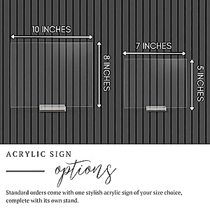 Elegant Please Sign Our Guestbook Acrylic Modern Wedding Sign with Included Clear Acrylic Base - Perfect for Weddings (8X10 or 5X7 with Clear Acrylic Stand) - Sweet Carolina Collective