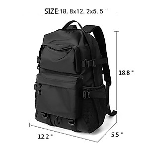 Male Backpack Travel Leisure Bag Computer Schoolbag for College and Middle School Students Can Fit 15.6 "laptop (black)