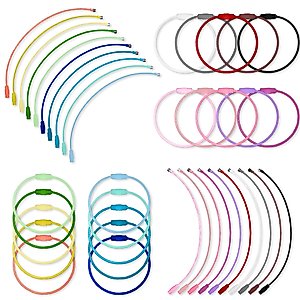 100 Pcs Stainless Steel Loops 6" Wire Key Chain Cable Large Key rings for Travel Aircraft Luggage Tag Key Tags 20 Duster-Assorted Colors Tag Keepers for Keys and ID Tag Cable Loop Rings