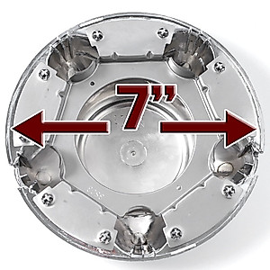 OxGord Center Caps Compatible with 97-04 Ford F-150, Expedition, 98-03 Navigator - Snaps Over Factory Aluminum & Steel Wheel with 12/14mm 5-Lug Bolts - OEM Replacement YL34-1A096-DA (4 Pack) - Chrome