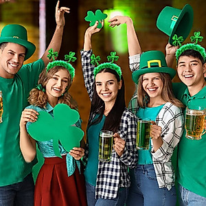 KOLONAMS St.Patrick's Day Headbands Green Shamrocks Hairband with Sequins Glitter Irish Hair Hoop Hat Parade Party Costume Hair Accesories for Saint Patrick's Party Favor Gift Cosplay