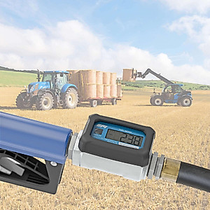 GPI 113255-1, 01A31GM Aluminum Turbine Fuel Flowmeter with Digital LCD Display, 3-30 GPM, 1-Inch FNPT Inlet/Outlet, 0.75-Inch Reducer Bushings, ±5% Accuracy