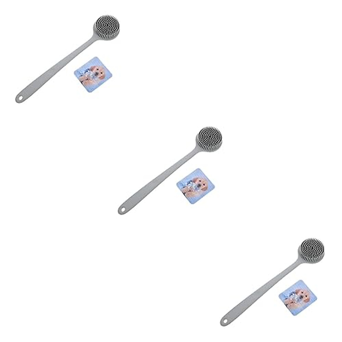 FOMIYES 3pcs Long Double Massage or Wash Men Hook Convenient Dry with Exfoliating Grey Brushing Portable Shower Household Bathing Cleaning Dual-Sided Back Greasy Soft Skin Body