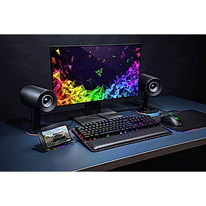 Razer Nommo Chroma: Custom Woven 3" Glass Fiber Drivers - Rear-Facing Bass Ports - Bass Knob w/ Automatic Gain Control - Razer Chroma Enabled - Full Range 2.0 PC Gaming Speakers, Black