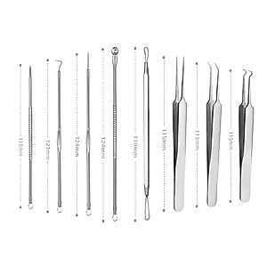 Pinkiou Blackhead Removers Comedone Pimple Popper Tool Acne Extractors Blemish Remover Ingrown Hair Tweezers Removal Kit Whitehead Remover Zit Treatment Skincare Tools for Face Nose, 8-in-1