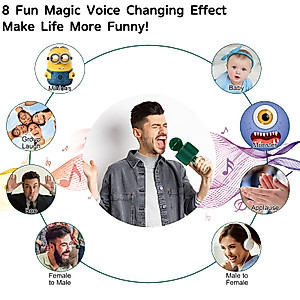 AsperX Karaoke Microphone, Wireless, Bluetooth, Portable, 5 in 1 Microphone with 40W Full Range Stereo Speaker for Singing, Suitable for Adults & Kids, Perfect for Birthday, Home Party (Green)