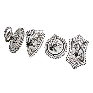 CTW Vintage Key Metal Hooks Set of 4, Antique White