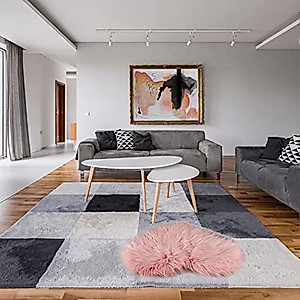 Nuxn 40 x 50cm Heart Shape Faux Sheepskin Rug Soft Long Plush Fluffy Shaggy Carpet Area Mats Rugs Bedroom Sofa Decorative Floor Carpet