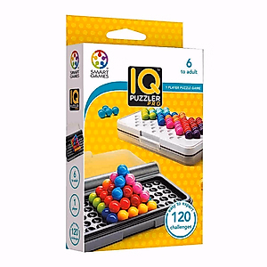 SmartGames IQ Puzzler Pro, a Travel Game for Kids and Adults, a Cognitive Skill-Building Brain Game - Brain Teaser for Ages 6 & Up, 120 Challenges in Travel-Friendly Case.