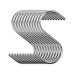 JOMIHONEY 30 Pack Heavy Duty S Hooks Stainless Steel S Shaped Hooks 2.5 inch Metal Hooks for Hanging, Hanging Hook for Kitchen, Bathroom, Bedroom and Office