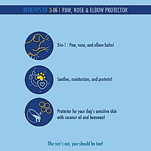 Banana Boat Dog Paw Balm – 3 in 1 Soother Moisturizer and Protector for The Dog Nose Paw and Elbow, Used for Sun Protection, Moistures Dry Noses and Paws, Great Skin Soother for Dogs Sensitive Skin