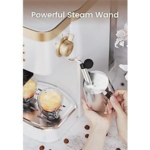 Gevi Espresso Machine 20 Bar High Pressure,Compact Espresso Machines with Milk Frother Steam Wand,Cappuccino & Latte Maker with Volume Control for Home,Espresso Maker，Gift for Coffee Lover