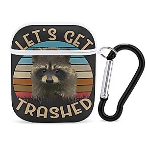 Funny Animals Raccoons Airpods Case Cover for Apple AirPods 2&1 Cute Airpod Case for Boys Girls Silicone Protective Skin Airpods Accessories with Keychain