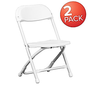 Flash Furniture 2 Pack Kids White Plastic Folding Chair