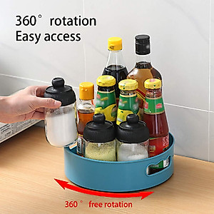 360° Rotating Multifunctional Turntable Spice Rack Organizer for Cabinet Kitchen Bathroom Countertop Pantry Storage with AntiSlip Design and Smart Storage, EcoFriendly Material