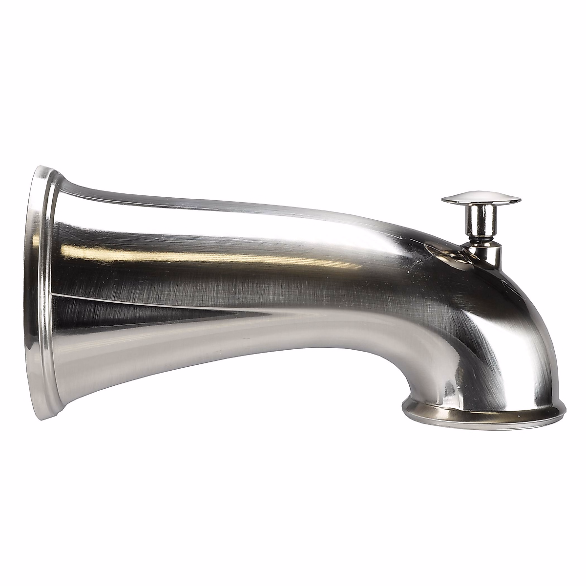 DANCO Decorative Bathtub Faucet Spout with Pull Up Diverter | 6 Inch Length | Brushed Nickel Finish (10316)